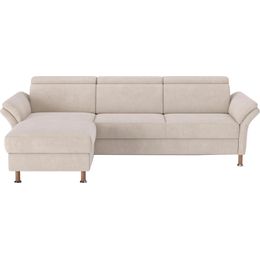 Ecksofa Home Affaire "Calypso L-Form", beige (linen), B:260cm H:85cm T:172cm, 100% Polyester, Sofas, Ecksofa, mit motorischen Funktionen im Sofa und Recamiere