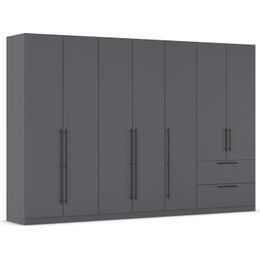 Kleiderschrank Rauch "Dreht&uuml;renschrank Schrank Garderobe W&auml;scheschrank Schlafzimmer AVOLA", grau (graumetallic), B:315cm H:210cm T:54cm, Holzwerkstoff, Schr&auml;nke, Kleiderschrank, mit hochwertigen Stangengriffen in Schwarz aus Metall MADE IN GERMANY