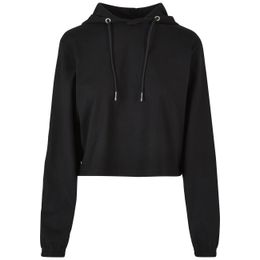 Kapuzensweatshirt Urban Classics "Urban Classics Damen Ladies Heavy Short Hoody", Damen, Gr. M, schwarz, 100% Baumwolle, unifarben, Sweatshirts