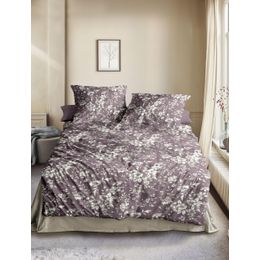 Bettw&auml;sche Irisette "Zobel-HK 8558", lila (mauve), B/L: 140cm x 200cm, 1 Stk., 1 Stk., Biber, B/L: 90cm x 70cm, 2 Stk., Biber, Obermaterial: 100% Baumwolle, Bettw&auml;sche, Bettw&auml;sche, samtig weich