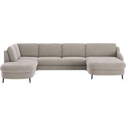 Sit & More Wohnlandschaft SIT & MORE "Soul U-Form", grau (anthrazit), B:356cm H:90cm T:239cm, 100% Polyester, Sofas, Wohnlandschaft, wahlweise mit Bettfunktion und Bettkasten oder Schubkasten