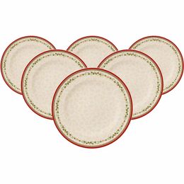 Villeroy & Boch Speiseteller VILLEROY & BOCH "Speiseteller Sternschnuppe Winter Bakery Delight &oslash; 27,4 cm 6er Set bunt", bunt, Speiseteller, Speiseteller