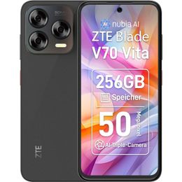 ZTE Smartphone "Blade V70 Vita", Energieeffizienz: C (A-G), grau (stone gray), 256 GB, Mobiltelefone