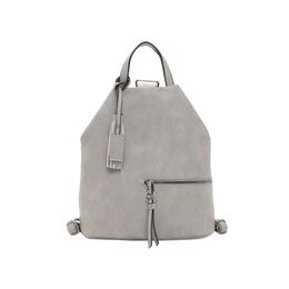 Rucksack Tamaris "Rucksack TAS Nele", Damen, Gr. B/H/T: 34cm x 32cm x 20cm, grau (lightgrau 810), Obermaterial: 60% Polyurethan PU. 40% Polyester PES., Rucks&auml;cke Rucksack