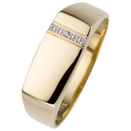Fingerring Jobo Gr. 66, gelb (gelbgold 585), Fingerringe, Herren, 66, Diamanten Gelbgold 585, Diamanten, Gelbgold 585, Fingerring, 585 Gold mit Diamant