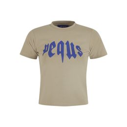 T-Shirt PEQUS "PEQUS PEQUS Fitted Mythic Logo T-Shirt", Damen, Gr. M, grau, 100% Baumwolle, bedruckt, relaxed fit, Rundhals, Shirts T-Shirt
