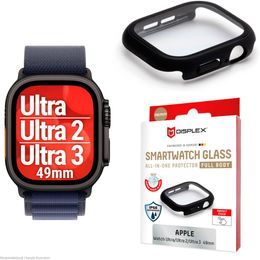 Displex Displayschutzglas "Smartwatch Glass All-In-One Protector Full Body", schwarz (transparent, schwarz), B:9cm H:1,4cm T:13,5mm, Displayfolien, Displayschutzfolie, Schutzfolie, Bildschirmschutz, kratz- & sto&szlig;fest