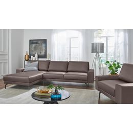 Ecksofa "CR.450, Designecksofa, L-Form", beige (beigegrau 534, 26), B:274cm H:85cm T:178cm, Luxus-Microfaser (100% Polyester), CREATION BY ROLF BENZ, Sofas, Ecksofa, Armlehne breit und niedrig, Alugussf&uuml;&szlig;e in umbragrau, Breite 274 cm