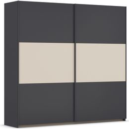Schwebet&uuml;renschrank Rauch "Kleiderschrank Schrank Garderobe Garderobenschrank W&auml;scheschrank NEO", beige (graumetallic, beige (champagner)), B:218cm H:210cm T:59cm, Holzwerkstoff, Schr&auml;nke, Schwebet&uuml;renschrank, mit gro&szlig;z&uuml;gigem Stauraum und vielf&auml;ltigen Farbkombinationen
