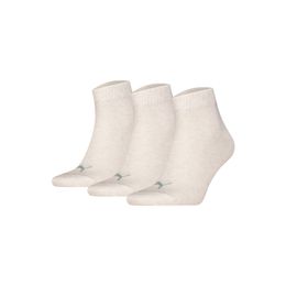 Kurzsocken Puma "Socken Quarter Plain 3P 3er Pack", Herren, Gr. 39-42, wei&szlig; (wei&szlig; (oatmeal)), Obermaterial: 68% Baumwolle CO. 18% Polyamid PA. 12% Polyester PES. 2% Elasthan EL., Socken