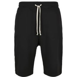 Sweatshorts Urban Classics "Urban Classics Herren Low Crotch Sweatshorts", Herren, Gr. M, US-Gr&ouml;&szlig;en, schwarz, 65% Baumwolle, 35% Polyester, unifarben, loose fit, Hosen Sweatshorts