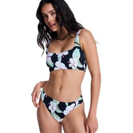 Bikini-Hose Roxy "Printed Essentials Moderate", Damen, Gr. M, US-Gr&ouml;&szlig;en, anthrazit spring charming, Obermaterial: 85% Microfaser, 15% Elasthan;, Badehosen Bikini-Hose