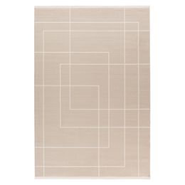 Teppich Kayoom "Stage 125", beige, B:80cm H:11mm L:150cm, Polypropylen, Teppiche, Teppich, weicher Kurzflor, Hoch Tief Struktur, Wohnzimmer