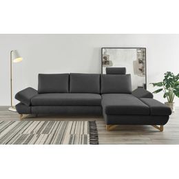 Schlafsofa Home Affaire "City/Giron", grau (anthrazit), B:284cm H:104cm T:166cm, 100% PES;Atmungsaktives Gewebe;Easy Clean ;Gramatur 340g/ qm +/- 5%, Sofas, Schlafsofa, komfortable Bettfunktion (Liegefl&auml;che 245 x 138 cm), sowie Bettkasten