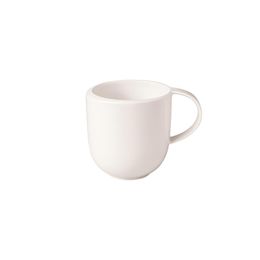 Villeroy & Boch Becher VILLEROY & BOCH "Becher mit Henkel NewMoon 390 ml wei&szlig;", wei&szlig;, 1 tlg., Porzellan, Trinkgef&auml;&szlig;e, Becher