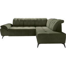 Ecksofa Home Affaire "Fiore", gr&uuml;n, B:272cm, 100% Polyester, Sofas, Ecksofa