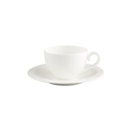 Villeroy & Boch Tasse VILLEROY & BOCH "Kaffeetasse mit Untertasse White Pearl 120 ml wei&szlig;", wei&szlig;, Porzellan, Trinkgef&auml;&szlig;e, Tasse