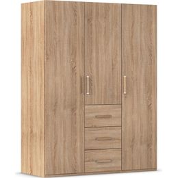 Dreht&uuml;renschrank Rauch "Kleiderschrank Schrank Garderobe Schlafzimmerschrank EVELYN", braun (eiche sonoma), B:151cm H:197cm T:60cm, Holzwerkstoff, Schr&auml;nke, Dreht&uuml;renschrank, in elegantem Stil mit Schubladen 3 Breiten und 2 H&ouml;hen MADE IN GERMANY