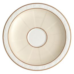 Villeroy & Boch Untertasse VILLEROY & BOCH "Espressountertasse Ivoire &oslash; 13 cm wei&szlig;-gold", bunt (wei&szlig;, gold), L:13cm, Speiseteller
