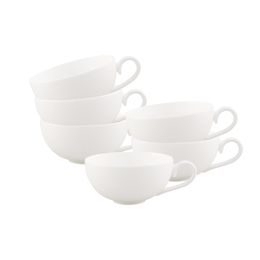 Villeroy & Boch Tasse VILLEROY & BOCH "Teetassen Royal 120 ml 6er Set wei&szlig;", wei&szlig;, Porzellan, Trinkgef&auml;&szlig;e, Tasse