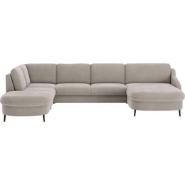 Sit & More Wohnlandschaft SIT & MORE "Soul U-Form", grau (anthrazit), B:356cm H:90cm T:239cm, 100% Polyester, Sofas, Wohnlandschaft, wahlweise mit Bettfunktion und Bettkasten oder Schubkasten