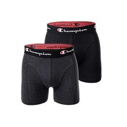Boxershorts Champion "Boxershort 2er Pack", Herren, Gr. S, schwarz (schwarz, grau meliert), Obermaterial: 95% Baumwolle CO. 5% Elasthan EL., Unterhosen