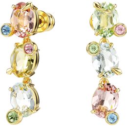 Paar Ohrstecker Swarovski "Schmuck Geschenk Gema Drop-Ohrh&auml;nger", gold (gelbgoldfarben, metallfarben, gr&uuml;n, blau, rosa, gelb, gr&uuml;n, blau, rosa, gelb), Ohrringe, Damen, Metall, mit Swarovski Kristall