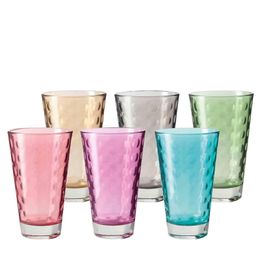 Glas Leonardo "Trinkgl&auml;ser Optic 300 ml 6er Set", bunt, Glas, Trinkgef&auml;&szlig;e, GlaeserSet Trinkglas