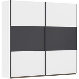 Schwebet&uuml;renschrank Rauch "Kleiderschrank Schrank Garderobe Garderobenschrank W&auml;scheschrank NEO", wei&szlig; (alpinwei&szlig;, graumetallic), B:218cm H:210cm T:59cm, Holzwerkstoff, Schr&auml;nke, Schwebet&uuml;renschrank, mit gro&szlig;z&uuml;gigem Stauraum und vielf&auml;ltigen Farbkombinationen