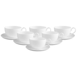 Villeroy & Boch Tasse VILLEROY & BOCH "Kaffeetassen mit Untertassen Royal 200 ml wei&szlig;", wei&szlig;, Porzellan, Trinkgef&auml;&szlig;e, Tasse