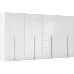 Dreht&uuml;renschrank Rauch "Kleiderschrank Schrank Garderobe W&auml;scheschrank BESTSELLER MONTCLAR", alpinwei&szlig;, hochglanz wei&szlig;, griffe chrom, B:400cm H:223cm T:60cm, Holzwerkstoff, Schr&auml;nke, Dreht&uuml;renschrank, Front in Glas/Hochglanz/Dekor/Grauspiegel in 5 Breiten MADE IN GERMANY, Topseller