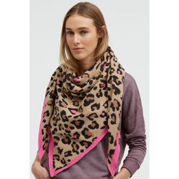 Dreieckstuch SOCCX, Damen, pinky leo, Material: 50% Baumwolle, 50% Polyester, Modet&uuml;cher