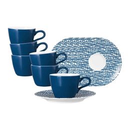 Tasse Seltmann Weiden "Espressotassen mit Untertassen Life Fashion 90 ml 6er Set", blau (classic blau), 12 tlg., Porzellan, Trinkgef&auml;&szlig;e, Tasse