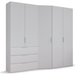 Dreht&uuml;renschrank Rauch "Kleiderschrank Schrank Garderobe W&auml;scheschrank WAVE", grau (seidengrau), B:247cm H:222cm T:60cm, Holzwerkstoff, Schr&auml;nke, Dreht&uuml;renschrank, in 2 unterschiedlichen Tiefen, mit Soft-Close Funktion MADE IN GERMANY