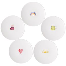Villeroy & Boch Fr&uuml;hst&uuml;cksteller VILLEROY & BOCH "Fr&uuml;hst&uuml;cksteller With Love &oslash; 21,2 cm 5er Set bunt", bunt, Speiseteller