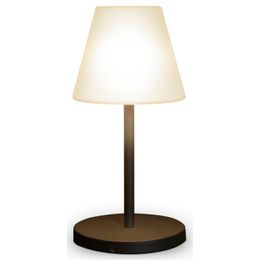 Paco Home Tischleuchte "JEN", grau, &Oslash; 25cm H: 55cm, Leuchten, Outdoor LED Akku Retro Balkon Ohne Schalter Aufladbar, Tischleuchte