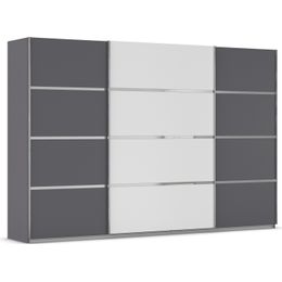 Kleiderschrank Rauch "Schwebet&uuml;renschrank OTTO&acute;s Choice Garderobe Schrank TOP ANGEBOT Avola", grau (graumetallic, alpinwei&szlig;, leisten chrom), B:315cm H:210cm T:62cm, Holzwerkstoff, Schr&auml;nke, Kleiderschrank, mit eleganten Zierleisten in Chrom, Schwarz oder Wei&szlig; MADE IN GERMANY