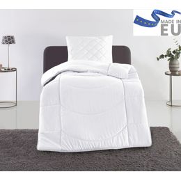 Steppbett + Kopfkissen OTTO HOME "Microlux, Bettdecke 135x200 cm, 155x220 cm", wei&szlig;, B/L: 135cm x 200cm Anzahl Teile 1, B/L: 80cm x 80cm Anzahl Teile 1, Bezug: Polyester F&uuml;llung: Polyester, leicht, Bezug: 100% Polyester, Bettwaren-Sets, Set mit Kissen 40x80 cm, 80x80 cm, Sommer, Herbst, Winter in 4 Farben