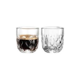 Espressoglas Leonardo "Espressogl&auml;ser (2) Gocce 60 ml 2er Set transparent", bunt (transparent), 2 tlg., Glas, Trinkgef&auml;&szlig;e