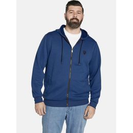 Kapuzensweatjacke CHARLES COLBY "Sweatjacke DUKE TREY", Herren, Gr. XXL, blau (royal blau), Obermaterial: 95% Polyester COOLMAX PES(Coolmax). 5% Elasthan EL., Sweatjacken