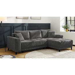 Jockenh&ouml;fer Ecksofa JOCKENH&Ouml;FER GRUPPE "Beverly, inklusive Bettfunktion", grau (dunkelgrau 417, 39), B:251cm T:100cm, Korpus: 100% Polyester;Kissen: 100% Polyester, Sofas, Ecksofa, Stauraum / Bettkasten, Ottmane links oder rechts montierbar