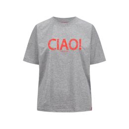T-Shirt SALZHAUT "Shirt LEEV-CIAO", Damen, Gr. S, grau (grau melange), Obermaterial: 100% Baumwolle CO., Shirts T-Shirt