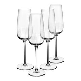 Villeroy & Boch Champagnerglas VILLEROY & BOCH "Sekt- / Champagnergl&auml;ser Afina 120 ml 4er Set transparent", bunt (transparent), Kristallglas, Trinkgef&auml;&szlig;e