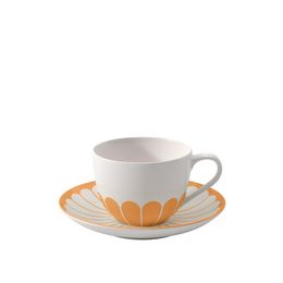 Villeroy & Boch Tasse VILLEROY & BOCH "Kaffeetasse mit Untertasse Fleur Couleur 160 ml", gelb (soleil), 1 tlg., Porzellan, Trinkgef&auml;&szlig;e, Tasse