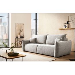 3-Sitzer Home Affaire "MAVAS Schlafsofa mit Bettkasten", beige (cement), B:240cm H:88cm T:108cm, Sofas, ca.240/108cm (Liegefl&auml;che 212/145 cm), Cord, Chenille, Struktur