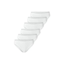 Slip Schiesser "Slip 6er Pack", Damen, Gr. XL, wei&szlig;, Obermaterial: 95% Baumwolle CO. 5% Elasthan EL., Unterhosen Slip