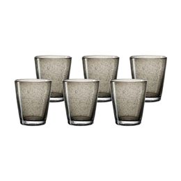 Glas Leonardo "Trinkgl&auml;ser Burano 330 ml 6er Set grau", grau, Glas, Trinkgef&auml;&szlig;e, GlaeserSet Trinkglas