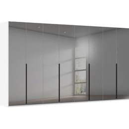 Dreht&uuml;renschrank Rauch "Kleiderschrank Schrank Garderobe W&auml;scheschrank BESTSELLER MONTCLAR", alpinwei&szlig;, grauspiegel, griffe schwarz, B:400cm H:223cm T:60cm, Holzwerkstoff, Schr&auml;nke, Dreht&uuml;renschrank, Front in Glas/Hochglanz/Dekor/Grauspiegel in 5 Breiten MADE IN GERMANY, Topseller