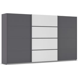 Kleiderschrank Rauch "Schwebet&uuml;renschrank OTTO&acute;s Choice Garderobe Schrank TOP ANGEBOT Avola", grau (graumetallic, alpinwei&szlig;, leisten graumetallic), B:360cm H:210cm T:62cm, Holzwerkstoff, Schr&auml;nke, Kleiderschrank, mit eleganten Zierleisten in Chrom, Schwarz oder Wei&szlig; MADE IN GERMANY
