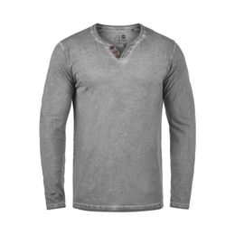 !Solid V-Shirt SOLID "V-Shirt SDTinox", Herren, Gr. XL, grau (mid grau), Web, Obermaterial: 100% Baumwolle CO., Basic, regular fit, V-Ausschnitt, Shirts
